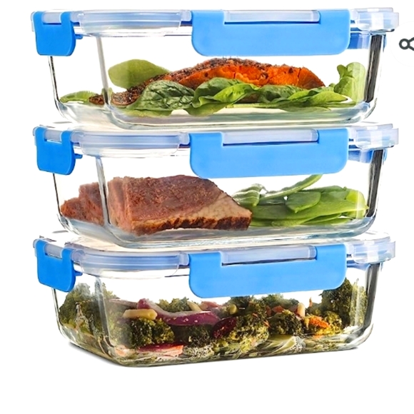 Fine Dine | Kitchen | 6piece Superior Glass Food Storage Containers Set ...